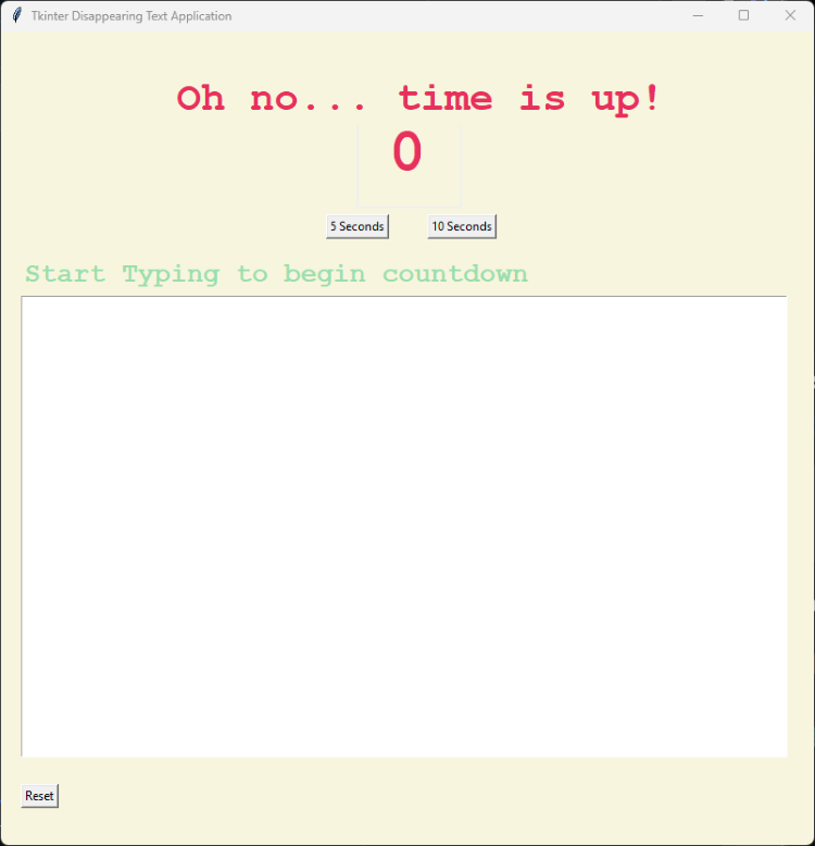 Disappearing Text App